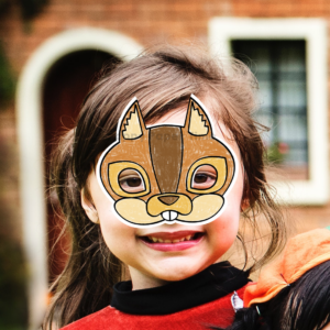 Squirrel Paper Mask Printable Woodland Forest Animal Coloring Craft ...
