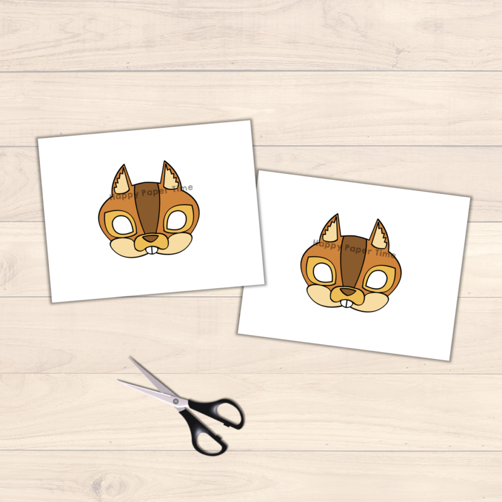 Squirrel Paper Mask Printable Woodland Forest Animal Costume Craft ...