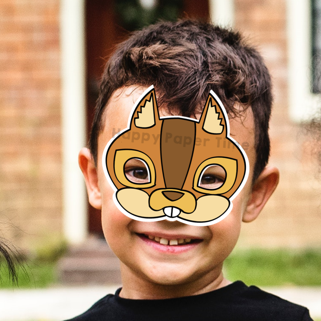 Squirrel Paper Mask Printable Woodland Forest Animal Costume Craft ...