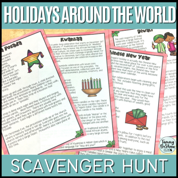 Holidays Around the World | Scavenger Hunt | Reading Passages | Made By ...