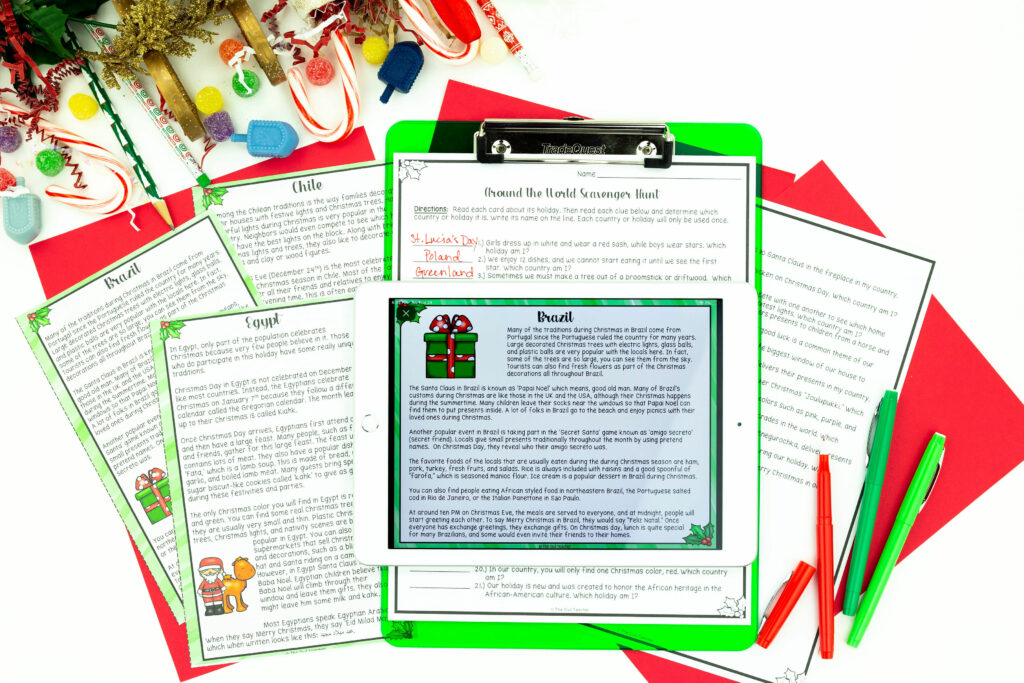 Holidays Around the World | Scavenger Hunt | Reading Passages | Made By ...
