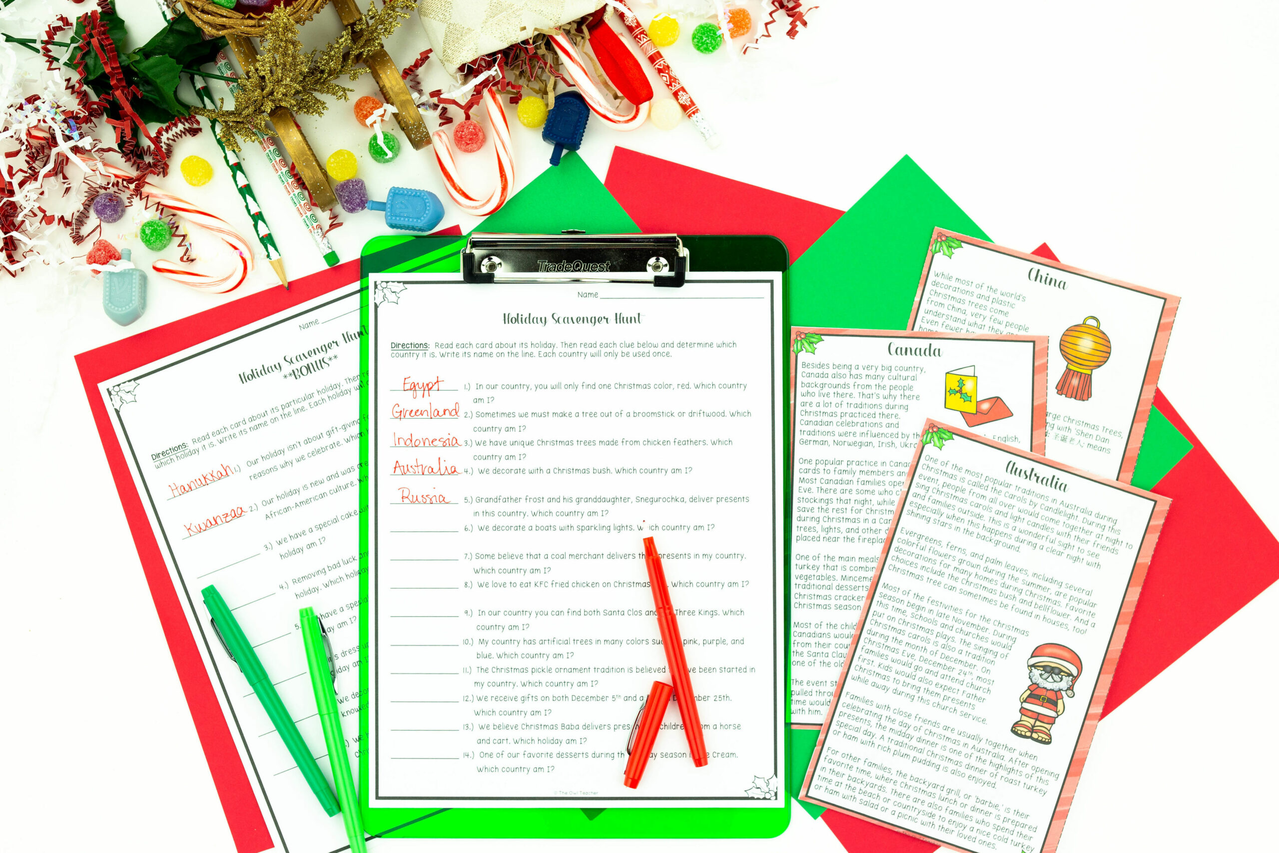 Holidays Around the World | Scavenger Hunt | Reading Passages | Made By ...