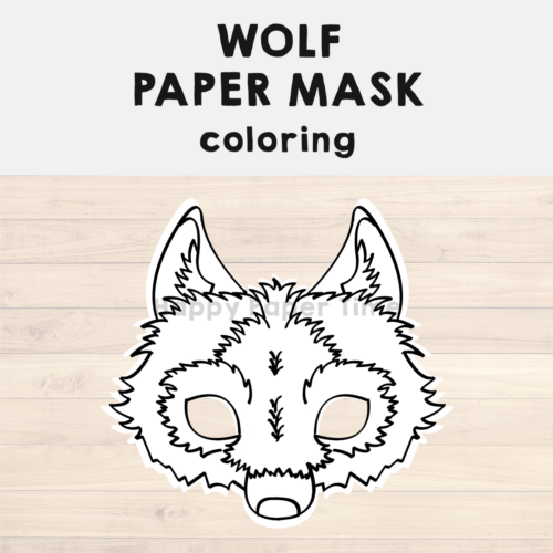 Wolf Paper Mask Printable Woodland Forest Animal Coloring Craft ...