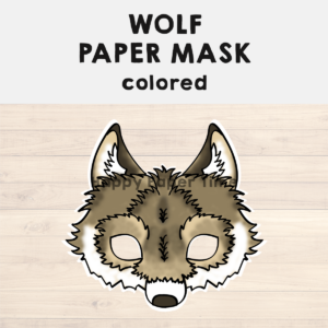 Wolf Paper Mask Printable Woodland Forest Animal Costume Craft Activity ...