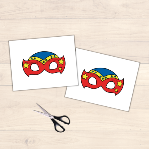 Superhero Paper Mask Printable hero Craft Activity Costume Template 1 ...