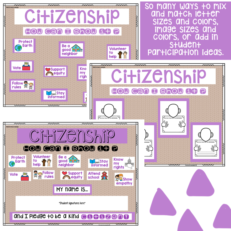 Citizenship Bulletin Board, Banner, & Activity | Made By Teachers