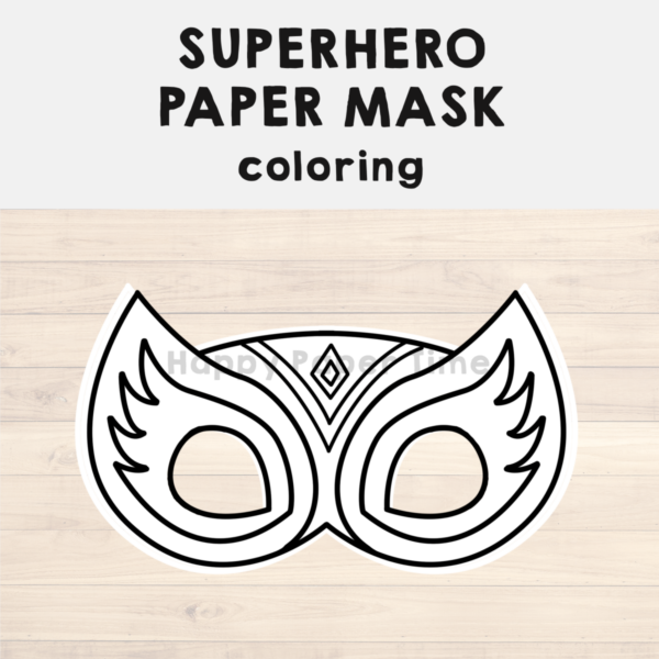 Superhero Paper Mask Printable hero Coloring Craft Activity Costume ...