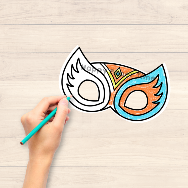 Superhero Paper Mask Printable hero Coloring Craft Activity Costume ...