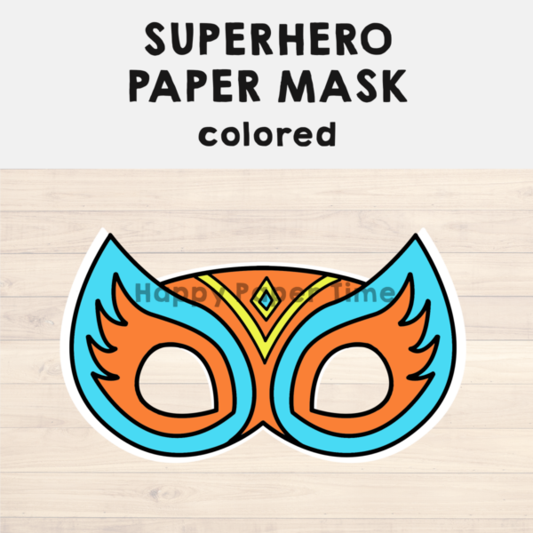 Superhero Paper Mask Printable hero Craft Activity Costume Template 2 ...
