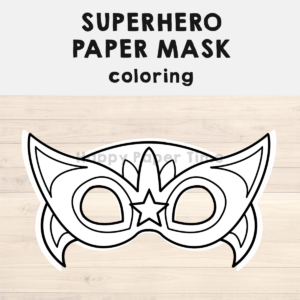 Superhero Paper Mask Printable hero Coloring Craft Activity Costume ...