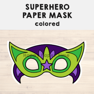 Superhero Paper Mask Printable hero Craft Activity Costume Template 3 ...