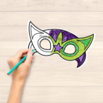 Superhero Paper Mask Printable hero Coloring Craft Activity Costume ...