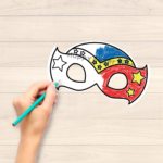 Superhero Paper Masks Printable hero Coloring Craft Activity Costume ...