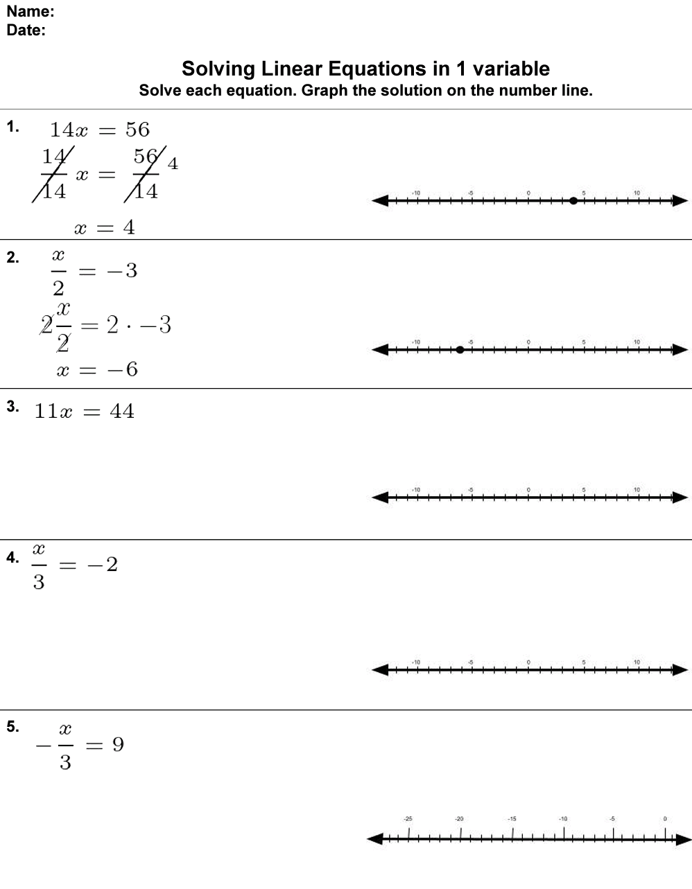 Solving Linear Equations In 1 Variable With 2 Representations Of The