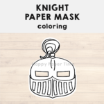 Knight Paper Masks Printable Medieval Coloring Craft Activity Costume ...