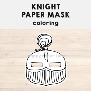 Knight Paper Masks Printable Medieval Coloring Craft Activity Costume ...