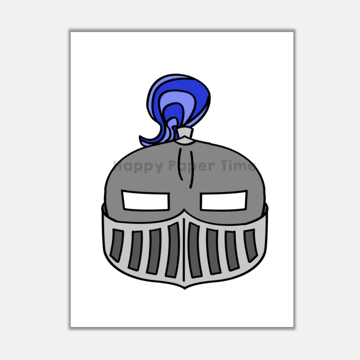 Knight Paper Mask Printable Medieval Craft Activity Costume 1 | Made By ...