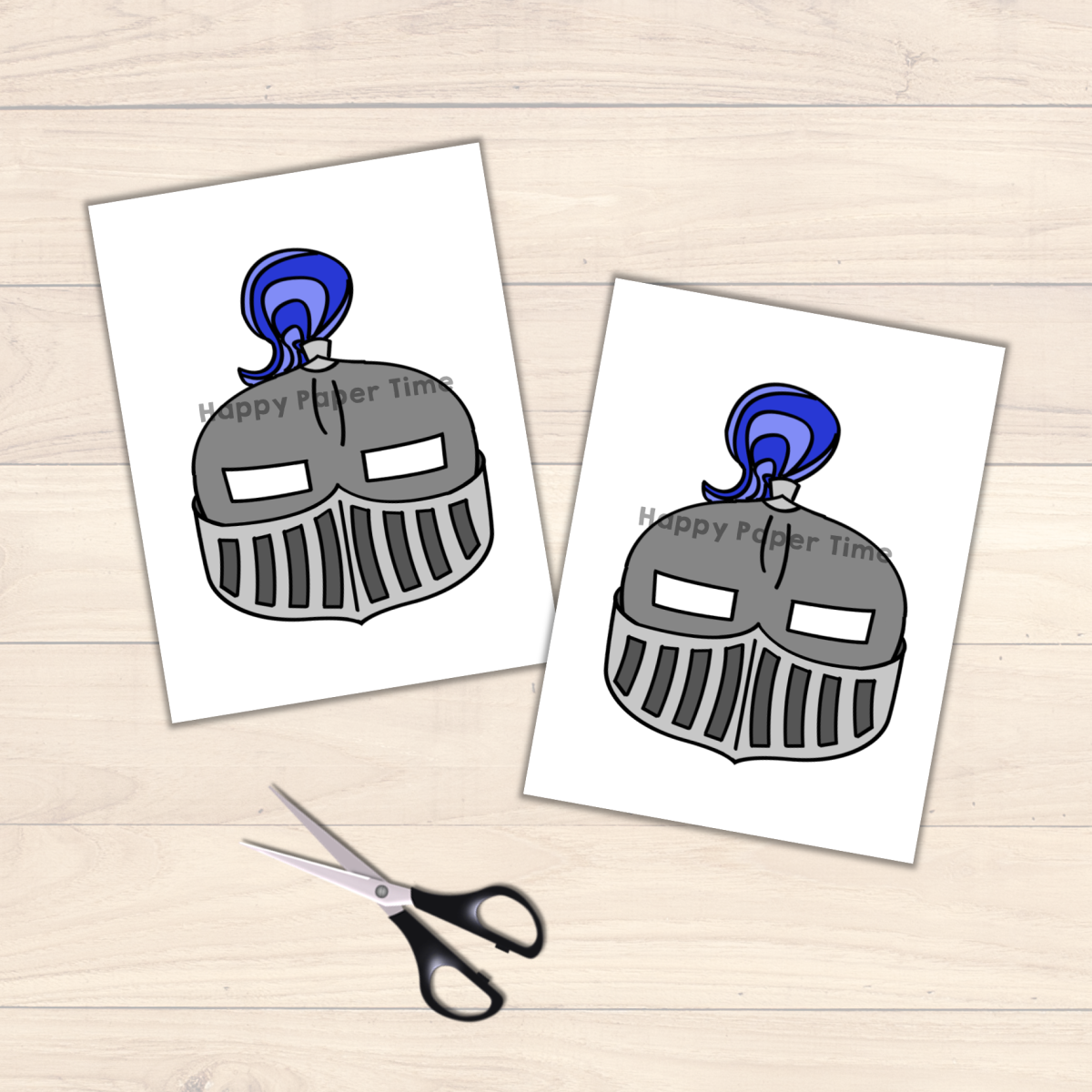 Knight Paper Mask Printable Medieval Craft Activity Costume 1 | Made By ...