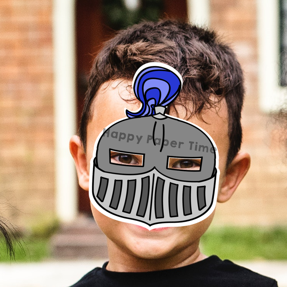 Knight Paper Mask Printable Medieval Craft Activity Costume 1 | Made By ...