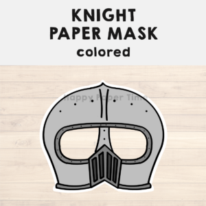 Knight Paper Mask Printable Medieval Craft Activity Costume 3 | Made By ...