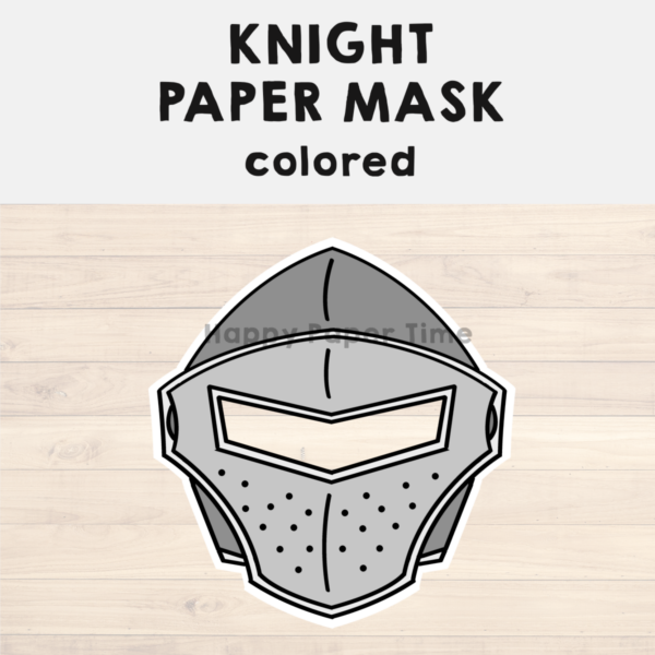 Knight Paper Mask Printable Medieval Craft Activity Costume 4 | Made By ...