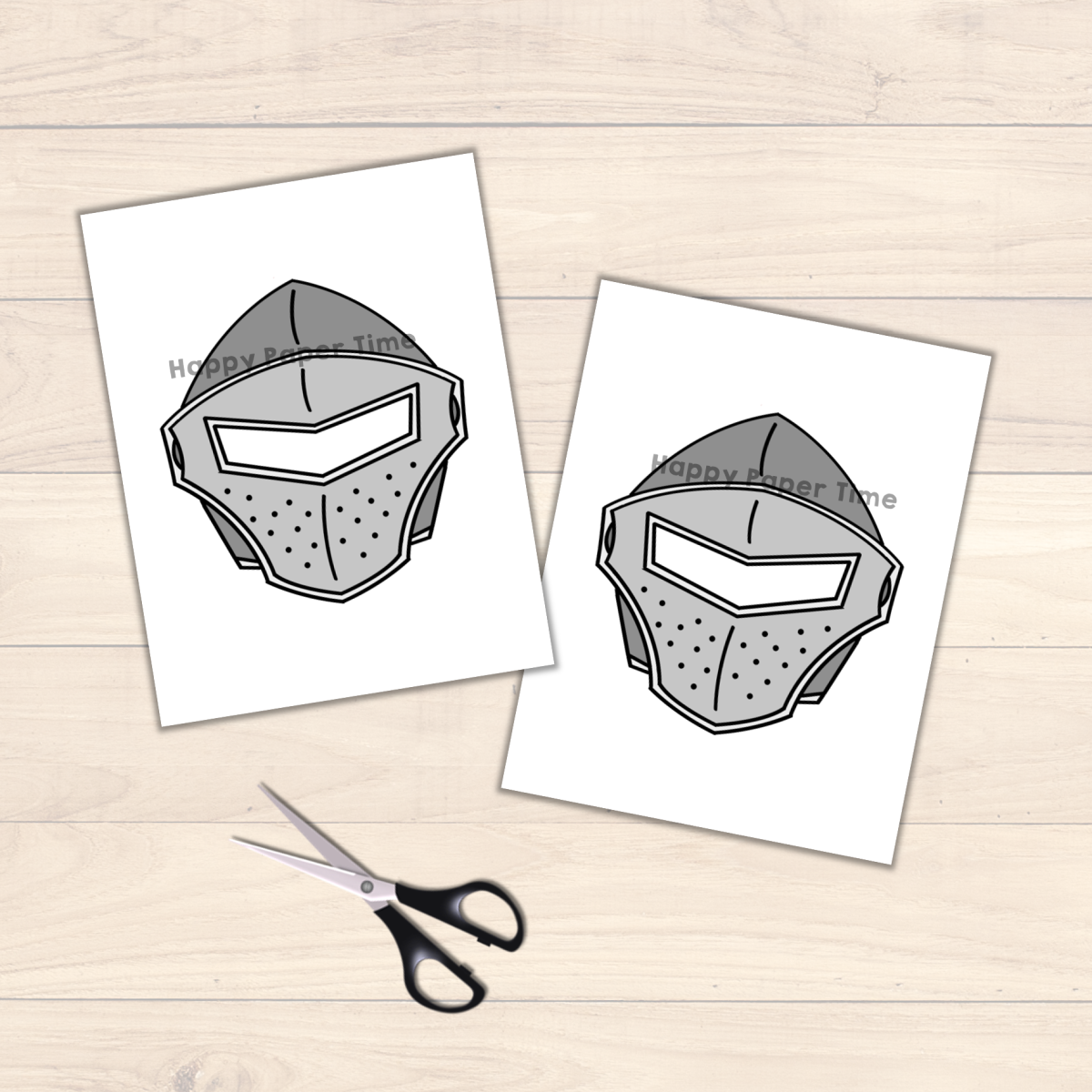 Knight Paper Mask Printable Medieval Craft Activity Costume 4 | Made By ...