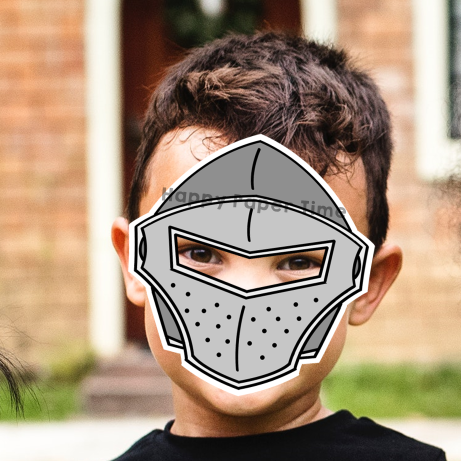 Knight Paper Mask Printable Medieval Craft Activity Costume 4 | Made By ...