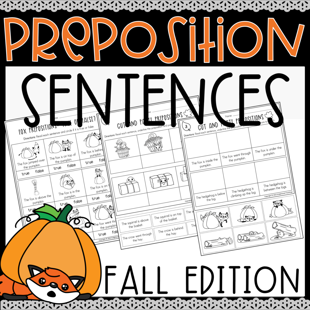 Fall Preposition Worksheets and Activities BUNDLE | Made By Teachers
