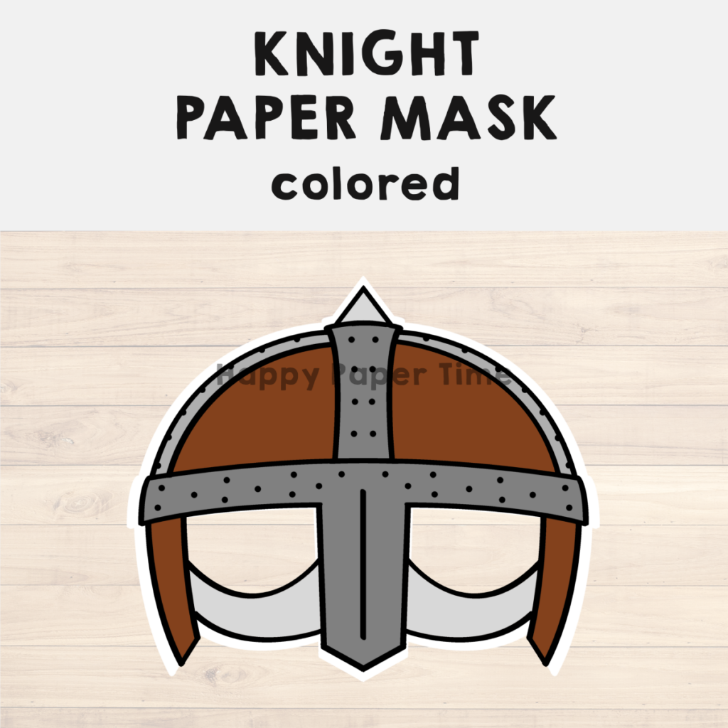 Knight Paper Mask Printable Medieval Craft Activity Costume 5 - Made By ...