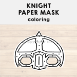Knight Paper Mask Printable Medieval Coloring Craft Activity Costume 6 ...