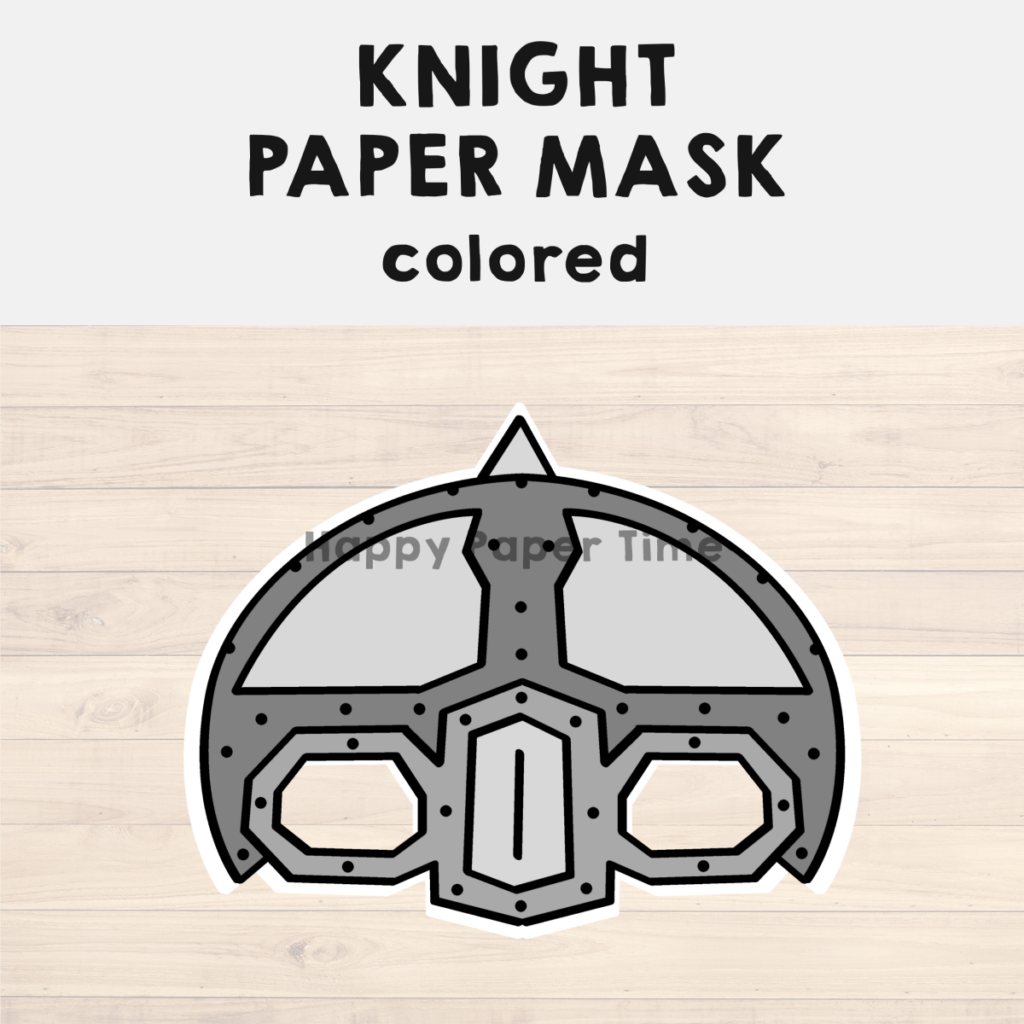 Knight Paper Mask Printable Medieval Craft Activity Costume 6 | Made By ...