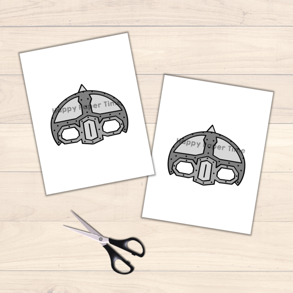 Knight Paper Mask Printable Medieval Craft Activity Costume 6 | Made By ...