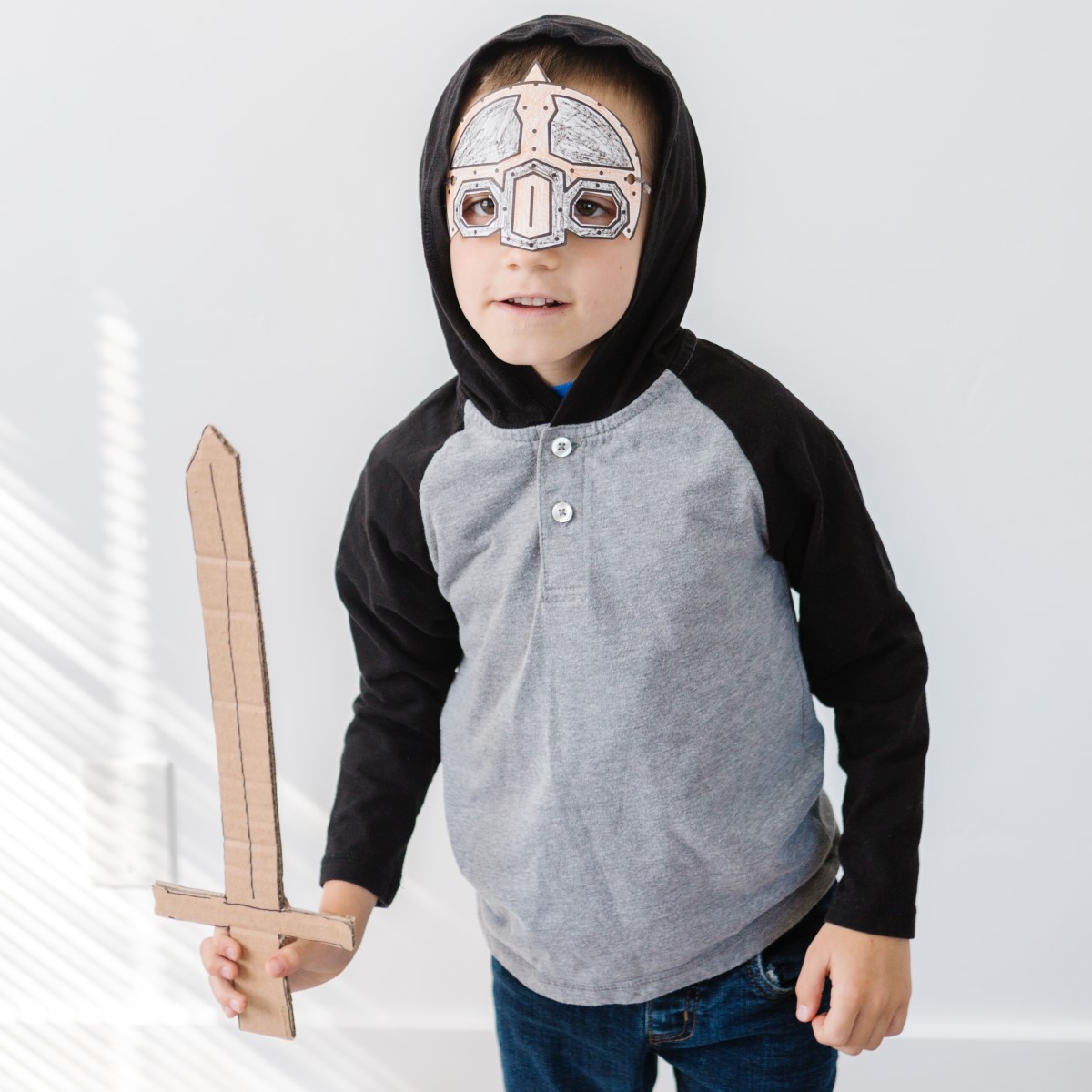 Knight Paper Masks Printable Medieval Coloring Craft Activity Costume 6 ...