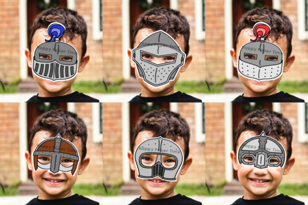 Knight Paper Masks Printable Medieval Craft Activity Costume | Made By ...