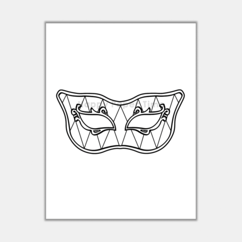 Mardi Gras Paper Mask Printable Festival Coloring Craft Activity ...