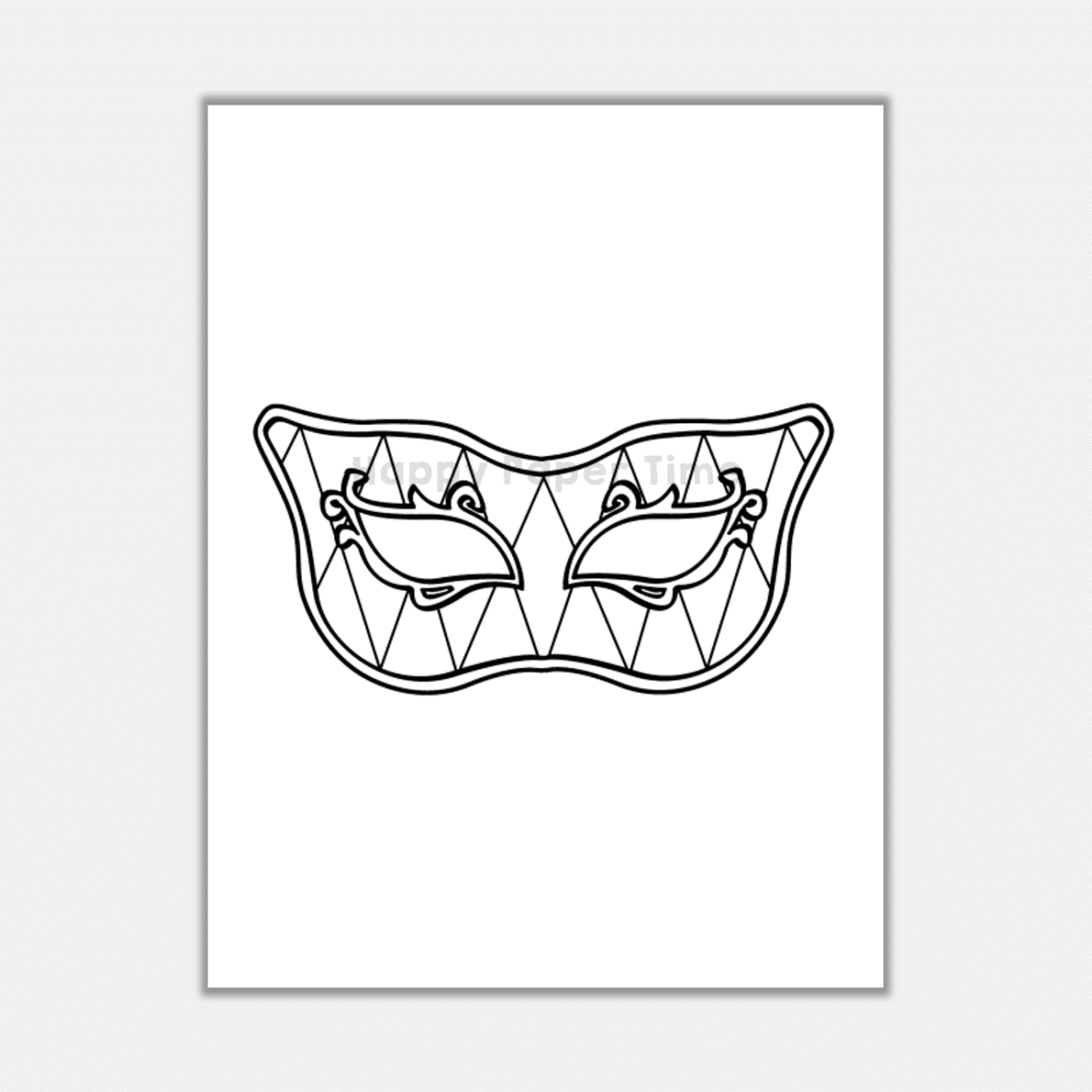 Mardi Gras Paper Mask Printable Festival Coloring Craft Activity ...
