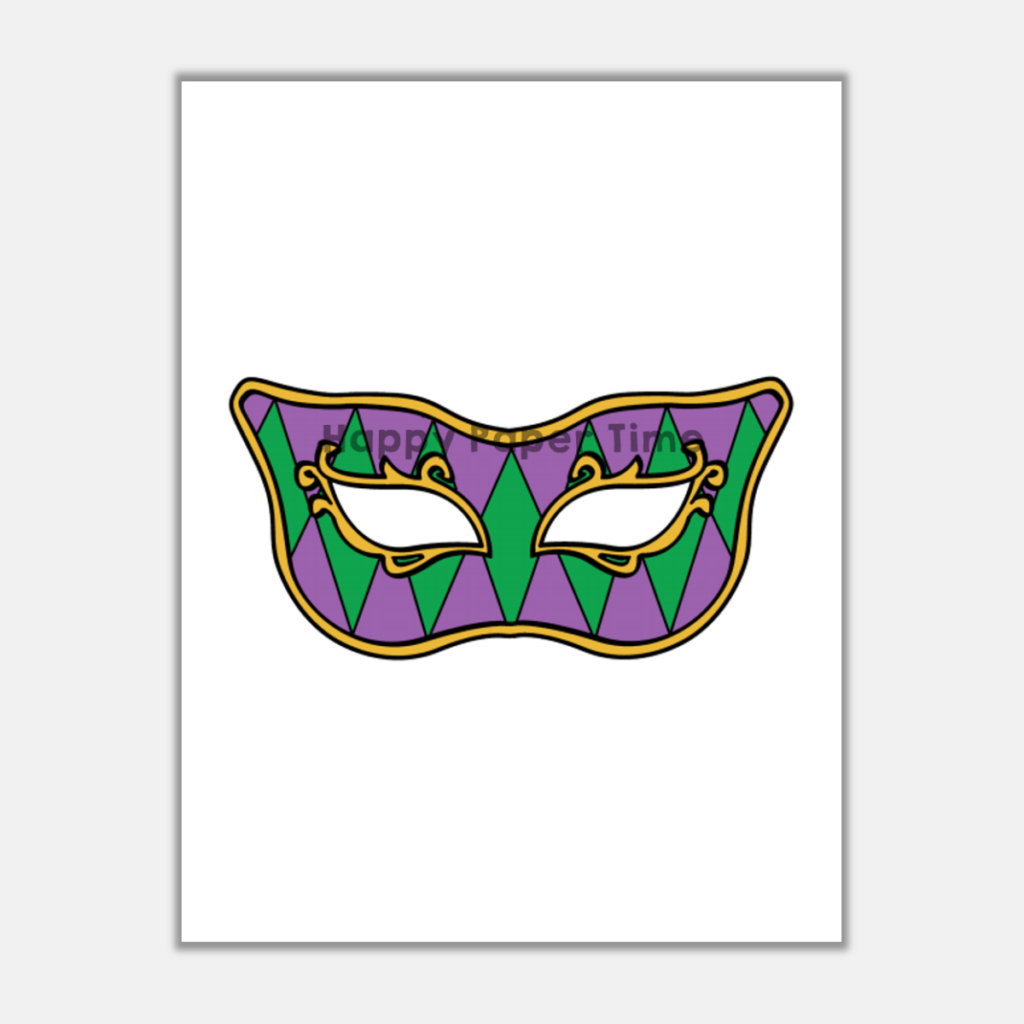 Mardi Gras Paper Mask Printable Festival Craft Activity Costume | Made ...