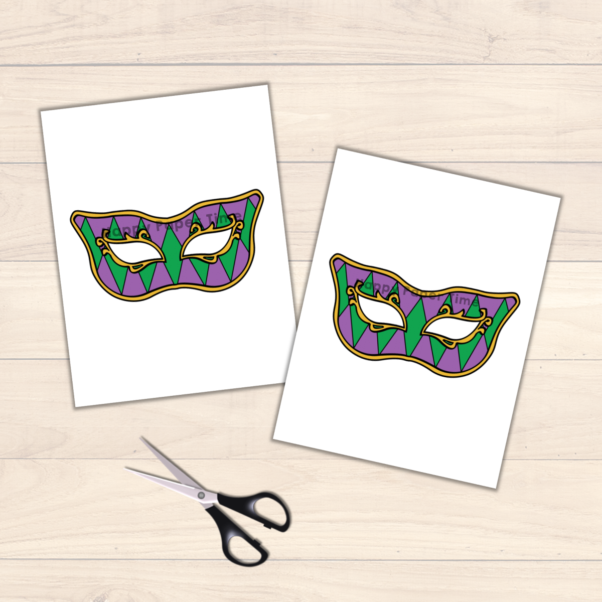 Mardi Gras Paper Mask Printable Festival Craft Activity Costume | Made ...