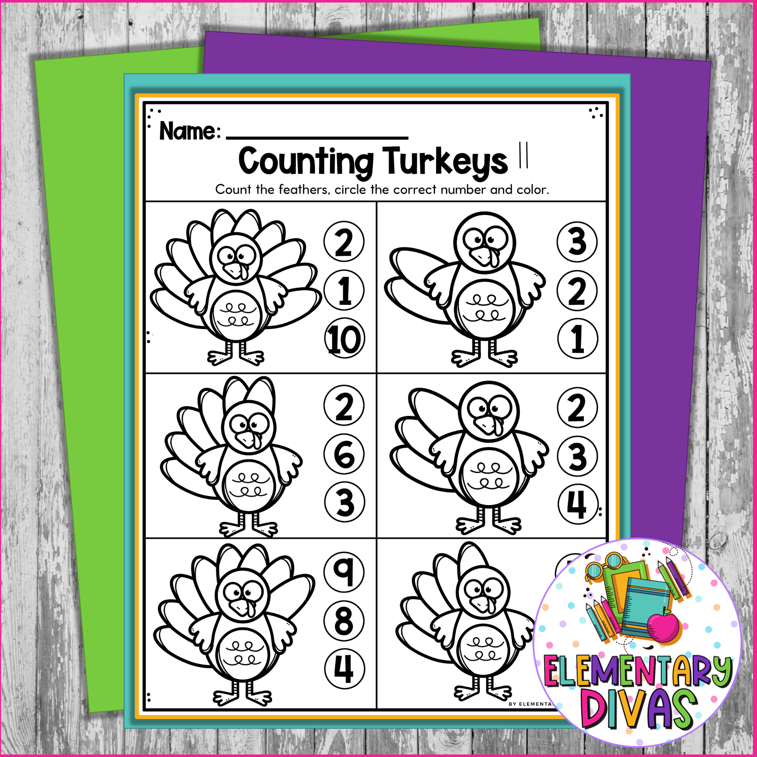 November Fall Preschool NO PREP Worksheet Packet (Pre-K) Thanksgiving ...