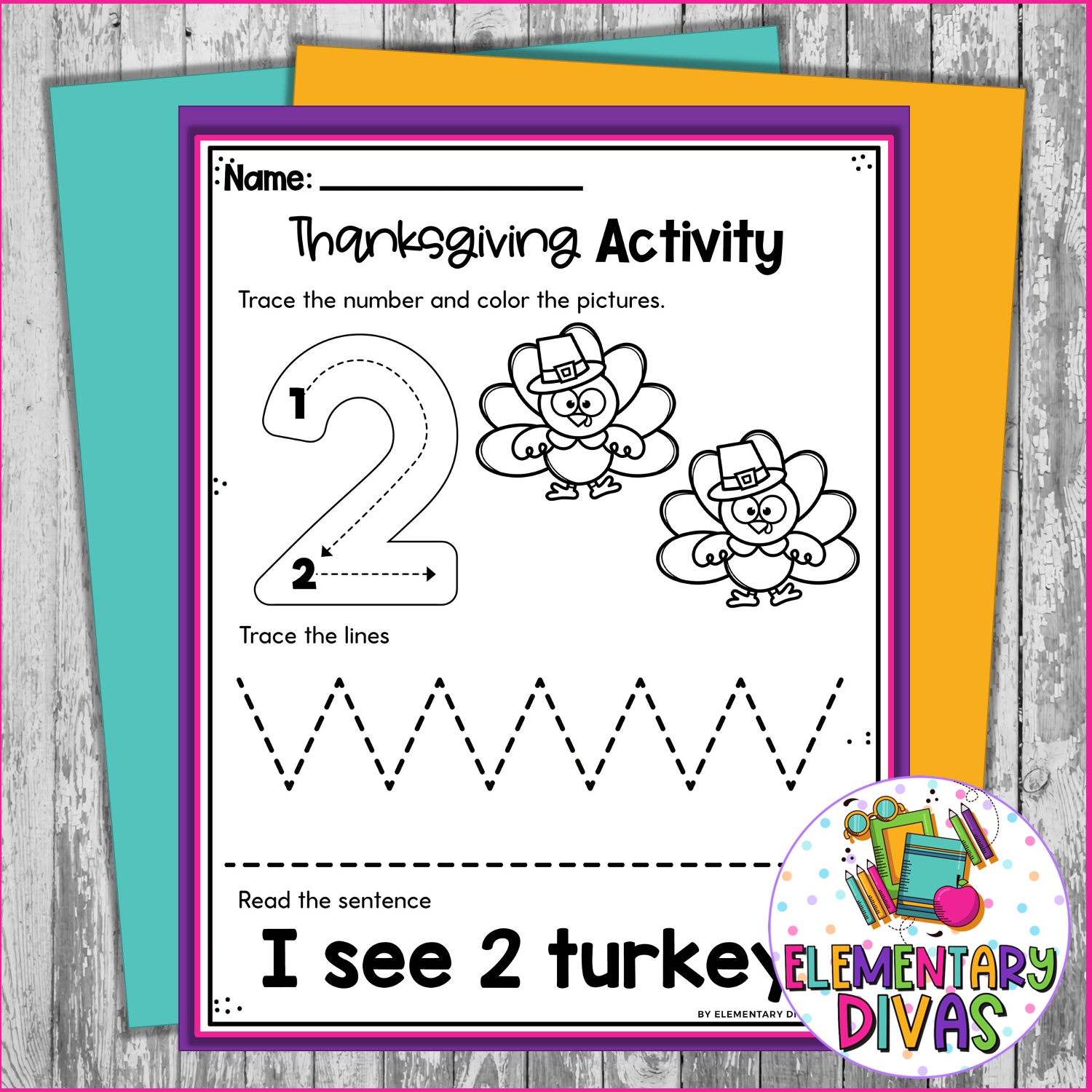 November Fall Preschool NO PREP Worksheet Packet (Pre-K) Thanksgiving ...