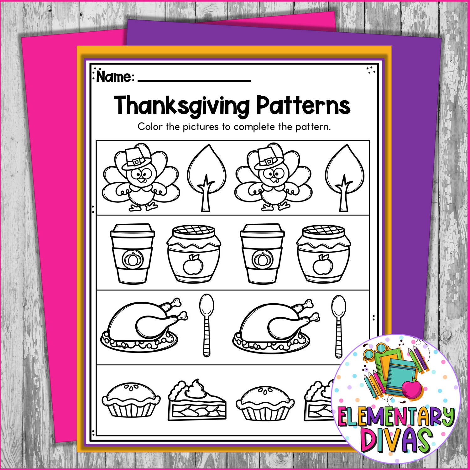 November Fall Preschool NO PREP Worksheet Packet (Pre-K) Thanksgiving ...