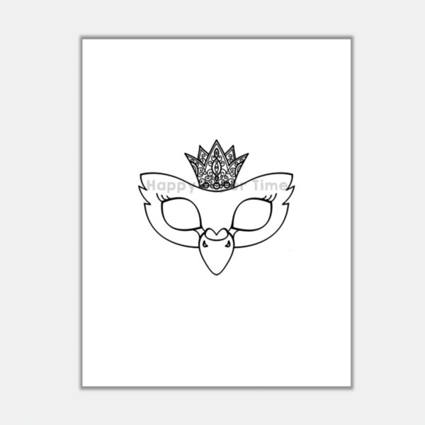 Swan Princess Paper Mask Printable Play Coloring Craft Activity Costume ...