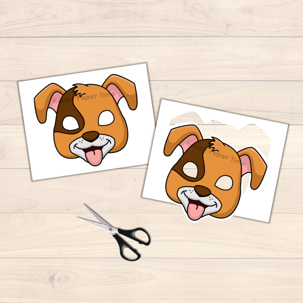 Dog Paper Mask Printable Animal Pet Craft Activity Costume Template ...