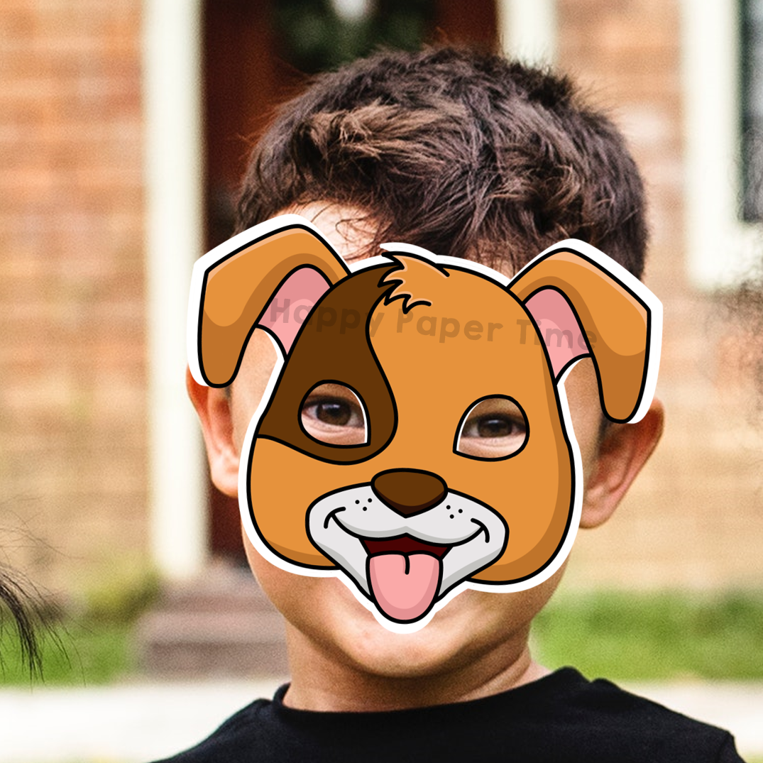 Dog Paper Mask Printable Animal Pet Craft Activity Costume Template ...