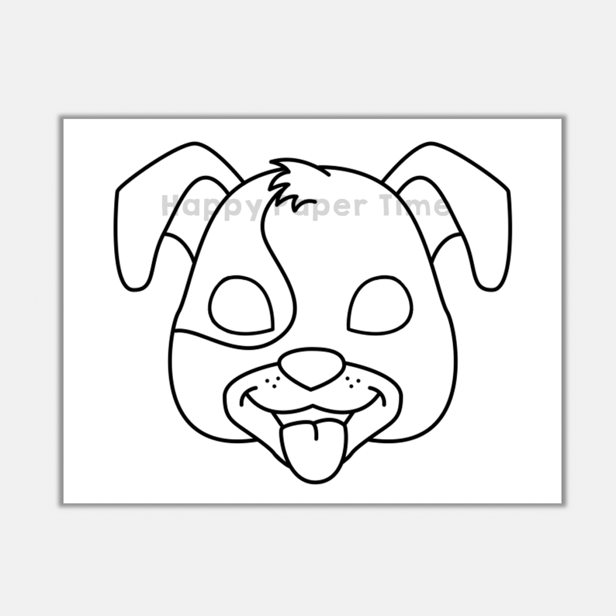 Dog Paper Masks Printable Animal Pet Coloring Craft Activity Costume ...