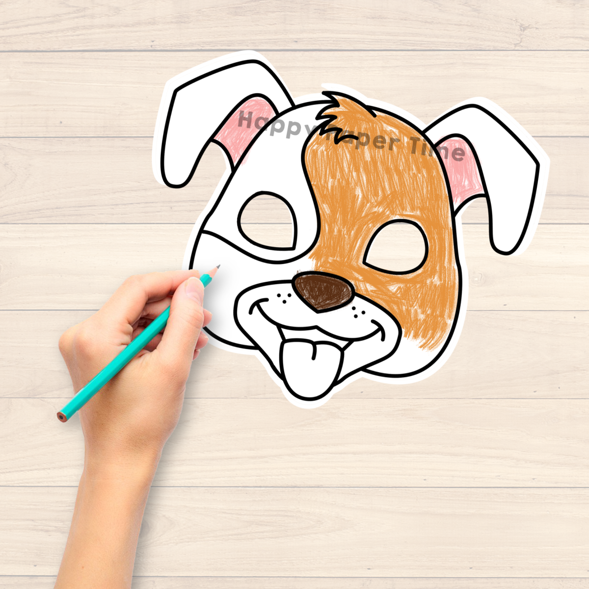Dog Paper Masks Printable Animal Pet Coloring Craft Activity Costume ...