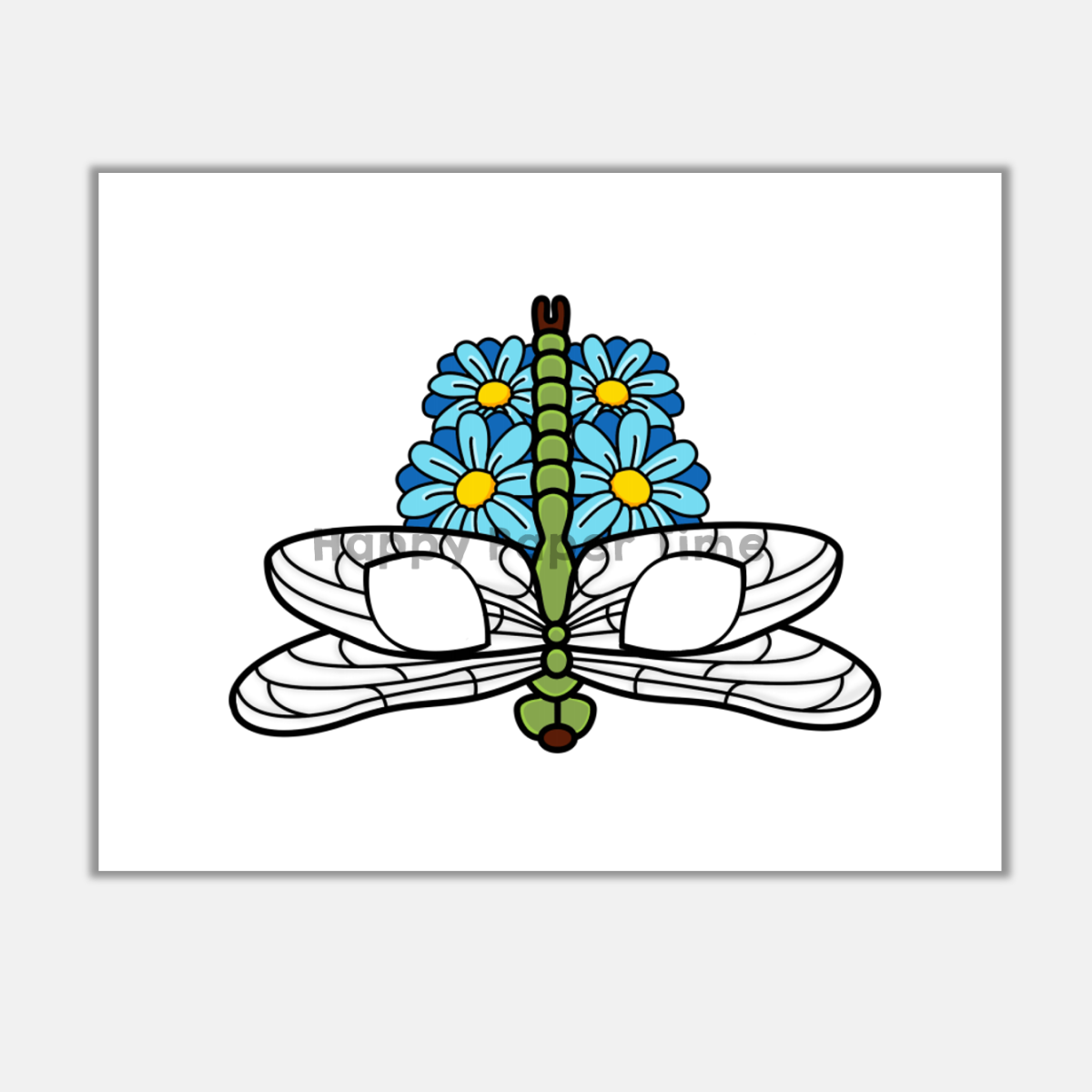 Dragonfly Paper Masks Printable Insect Animal Coloring Craft Activity ...