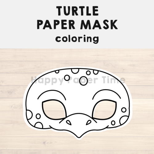 Turtle Paper Mask Printable Pond Animal Reptile Coloring Craft Activity ...