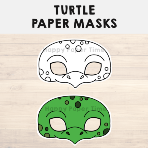 Turtle Paper Mask Printable Pond Animal Reptile Coloring Craft Activity ...