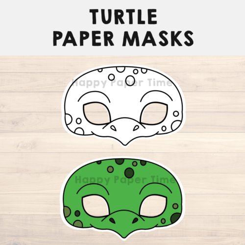 Turtle Paper Mask Printable Pond Animal Reptile Coloring Craft Activity ...